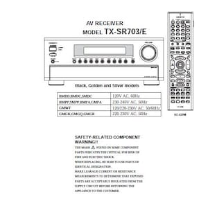 ONKYO Tx-sr703 Tx-sr703e Service Manual Av Receiver in English. MORE ...
