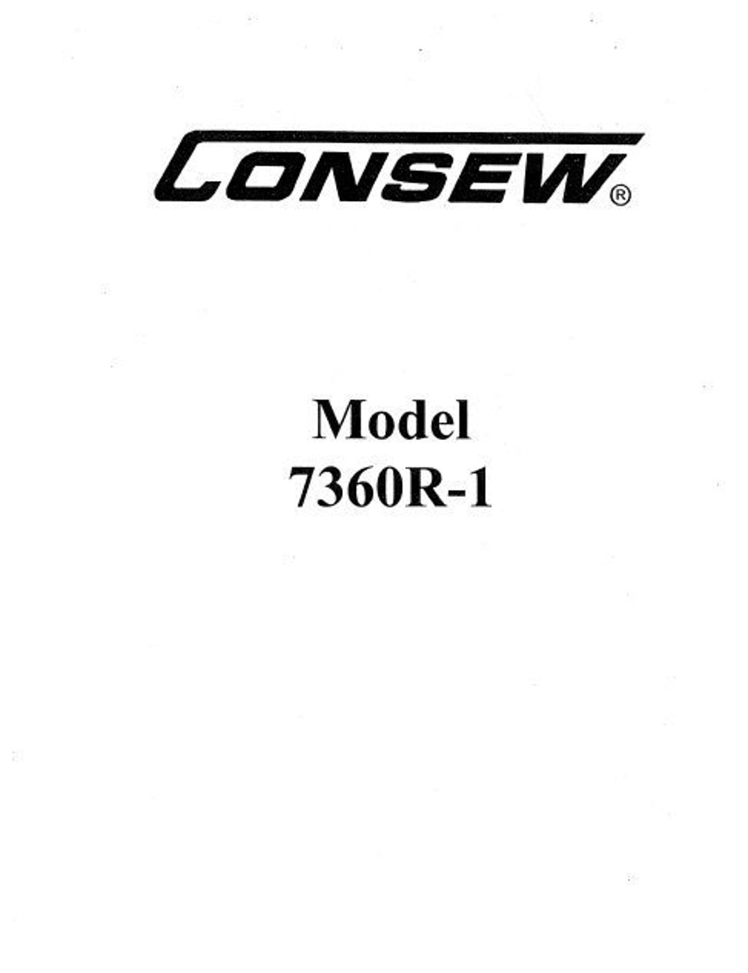 CONSEW Model 7360R-1 Instruction Manual Sewing Machine in English. MORE ...