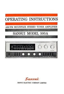 SANSUI 500A AM/FM Multiplex Stereo Tuner Amplifier (Instant Download ...