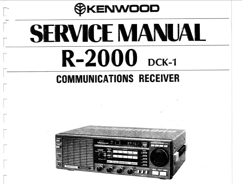 KENWOOD R-2000 Service Manual Communications Receiver in ENGLISH - Etsy