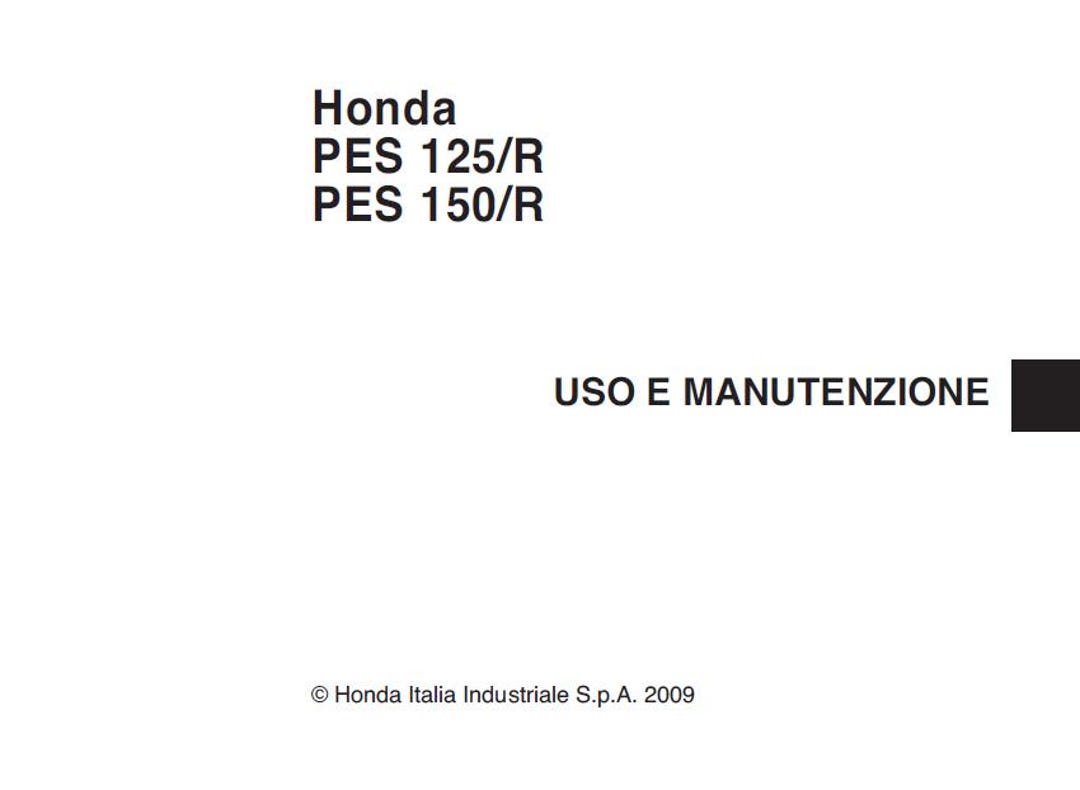 Honda PES125/150 Scooter Manual 2009 Ital (PDF Download) - Etsy