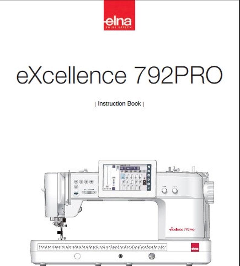 ELNA Excellence 792pro Instruction Book Sewing Machine ENGLISH - Etsy