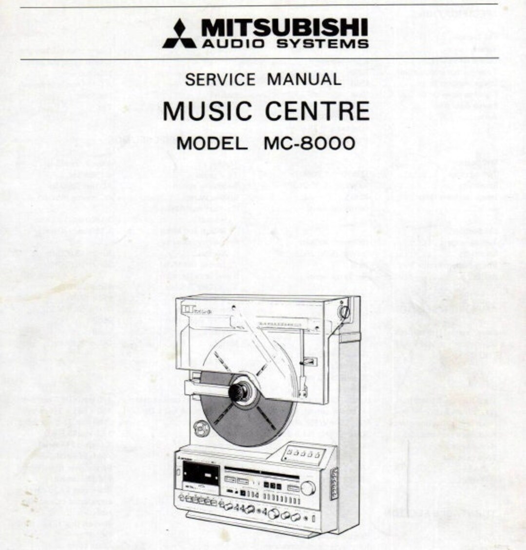 MITSUBISHI Mc-8000 Service Manual Music Centre in English. MORE MANUALS ...