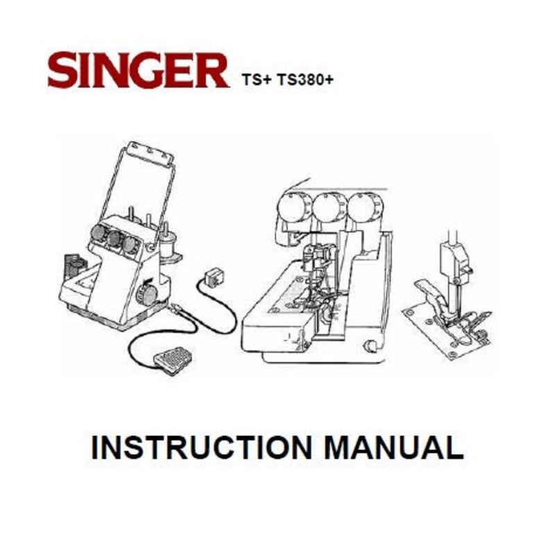 SINGER TS380 Tiny Serger Instruction Manual Sewing Machine in English ...
