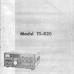 KENWOOD TS-820 Operating Manual Ssb Transceiver in ENGLISH - Etsy