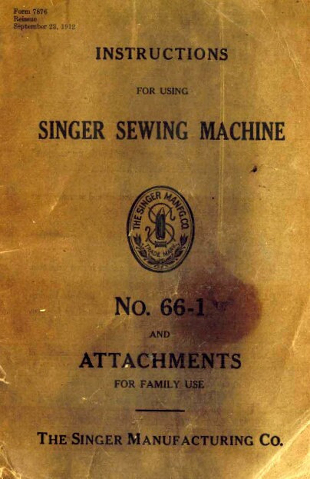 SINGER 66-1 INSTRUCTIONS Sewing Machine in ENGLISH - Etsy