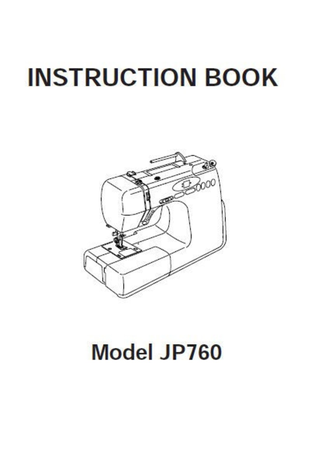 JANOME Jem Platinum 760 Jp760 Instruction Book Sewing Machine 46 Pages ...