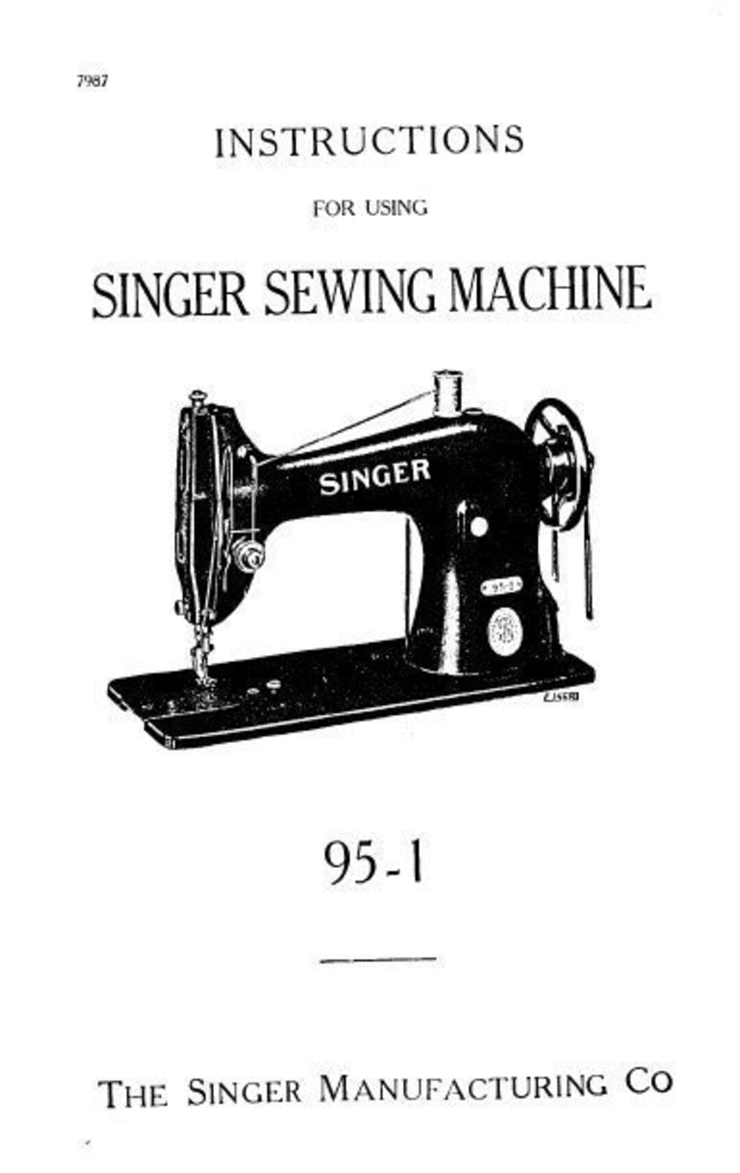 SINGER 95-1 Instructions Sewing Machine 5 Pages English (PDF Download ...