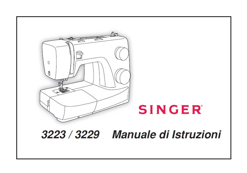 SINGER 3223 3229 AMARILLA Manuale Di Istruzioni Sewing Machine Italiano ...