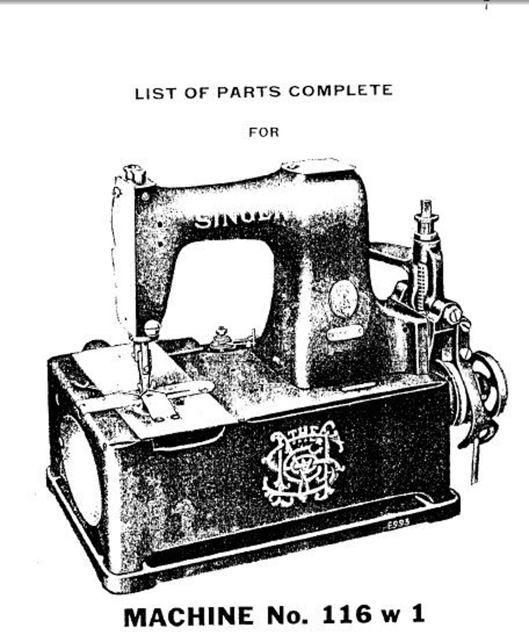 SINGER 116W1 List of Parts Complete Sewing Machine in ENGLISH - Etsy