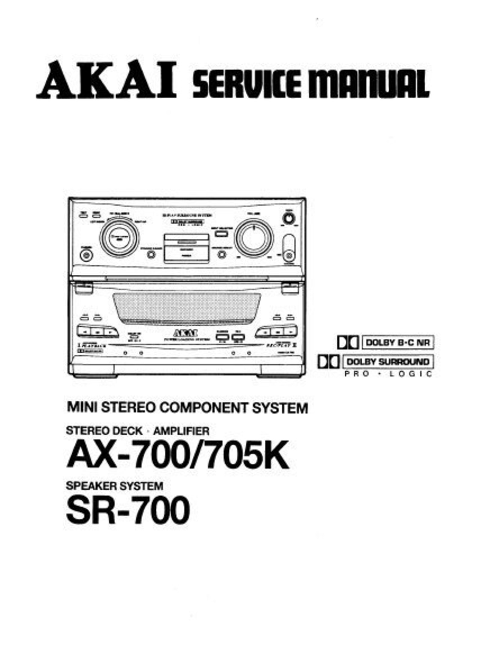 AKAI Ax-700 Ax705k Service Manual Mini Stereo Component System ...