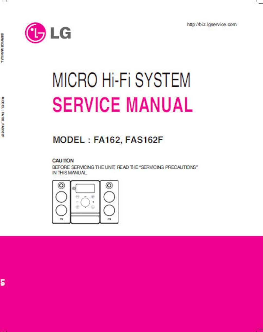 LG Fa162 Fas162f Service Manual Micro Hifi System in English. MORE ...
