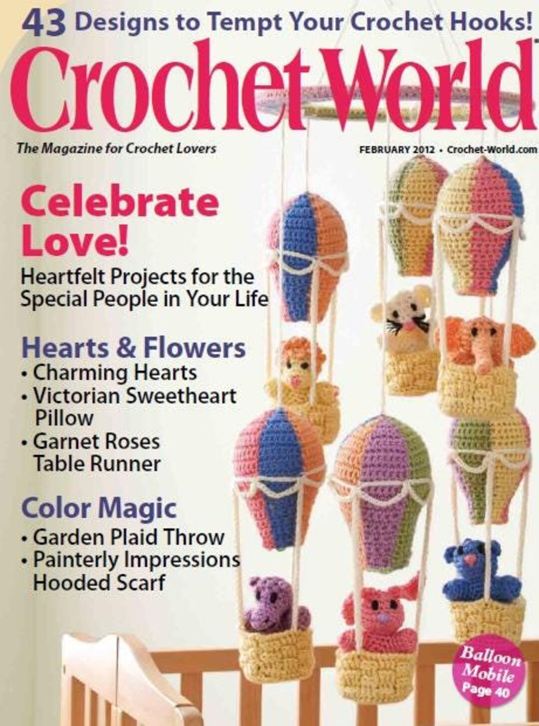 CROCHET World February 2012 Crochet Magazine Crochet Patterns 68 Pages ...