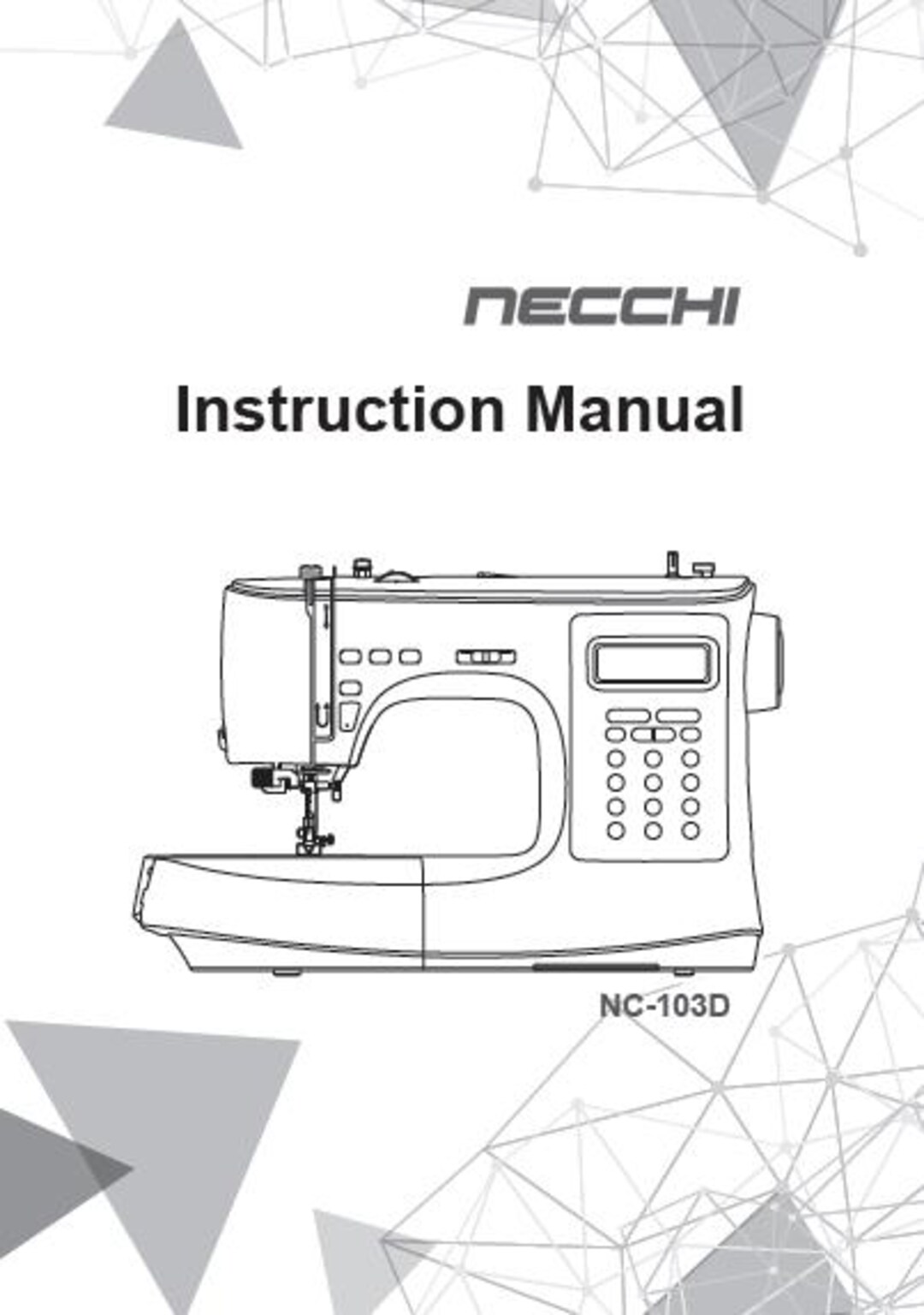 NECCHI Nc-103d Instruction Manual Sewing Machine in English. MORE ...