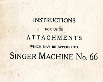 Singer 66 Year 1929 Digital Manual - Etsy