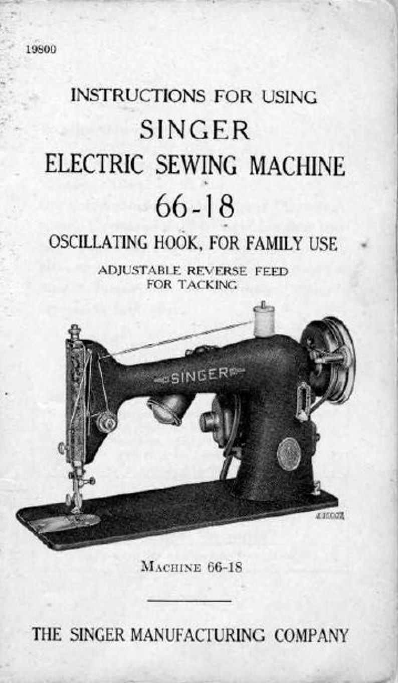 SINGER 66-18 Instructions Sewing Machine 33 Pages English PDF Download ...