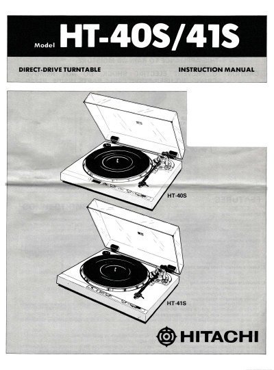HITACHI HT-40S HT-41S Instruction Manual Direct Drive Turntable in ...