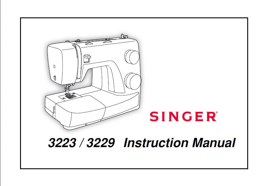 SINGER 3223 3229 Instruction Manual Sewing Machine in ENGLISH - Etsy