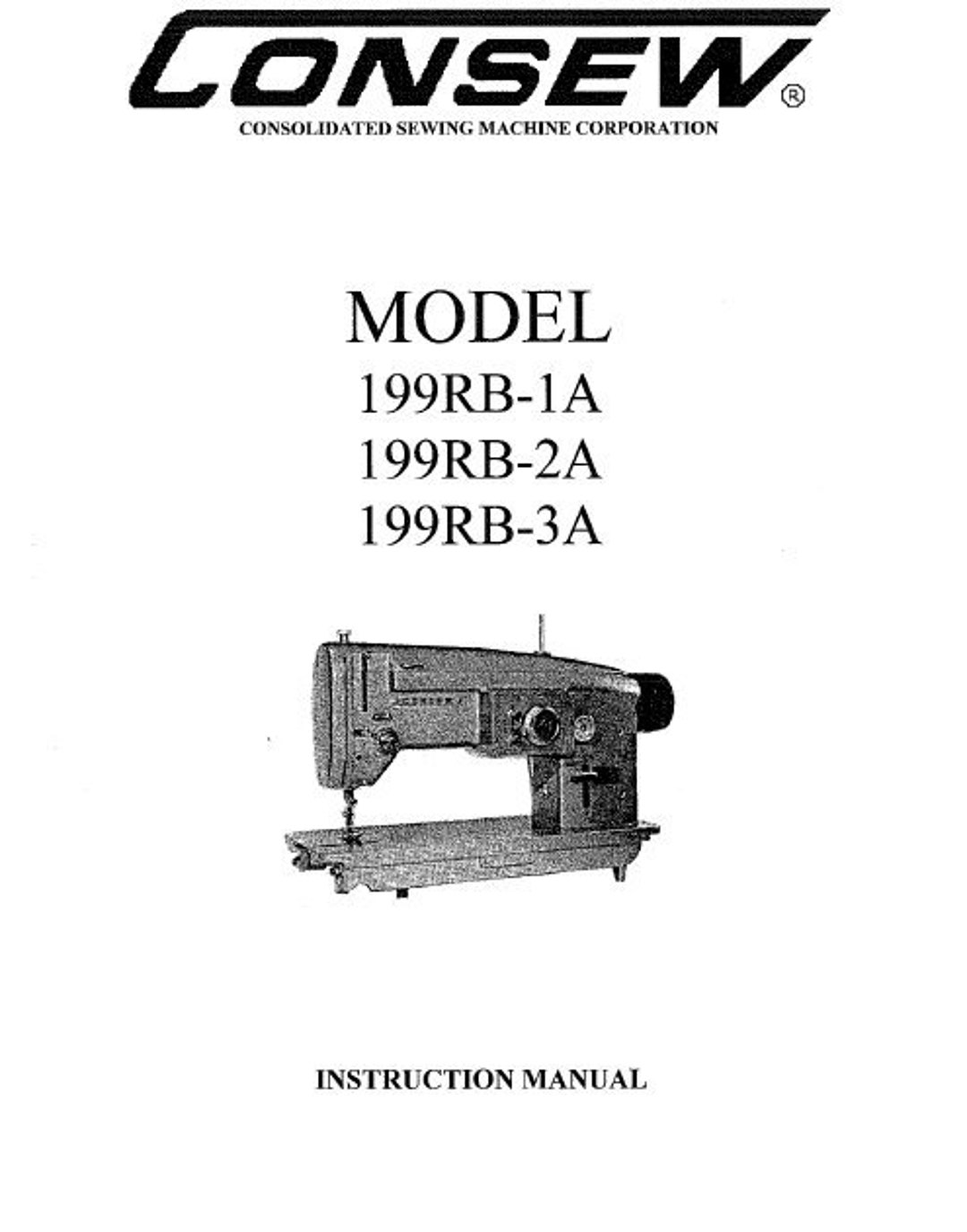 CONSEW 199RB Series Sewing Machine Instruction Manual (english) - Etsy