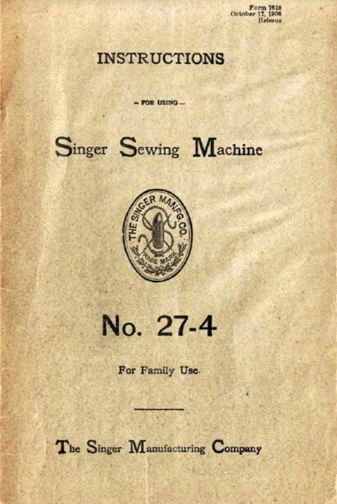 SINGER 27-4 INSTRUCTIONS Sewing Machine in ENGLISH - Etsy