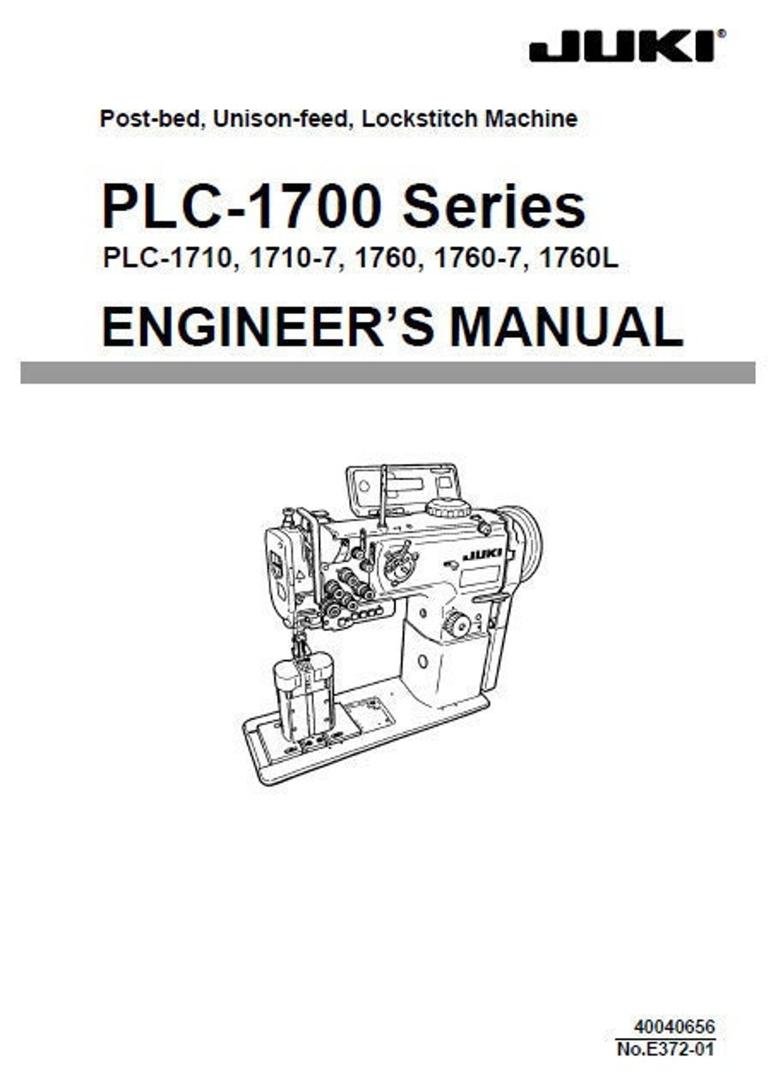 JUKI Plc-1700 Series Engineers Manual Sewing Machine in English. MORE ...