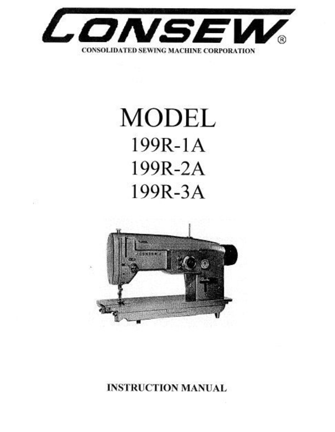 CONSEW 199R Sewing Machine Instruction Manual (english) - Etsy