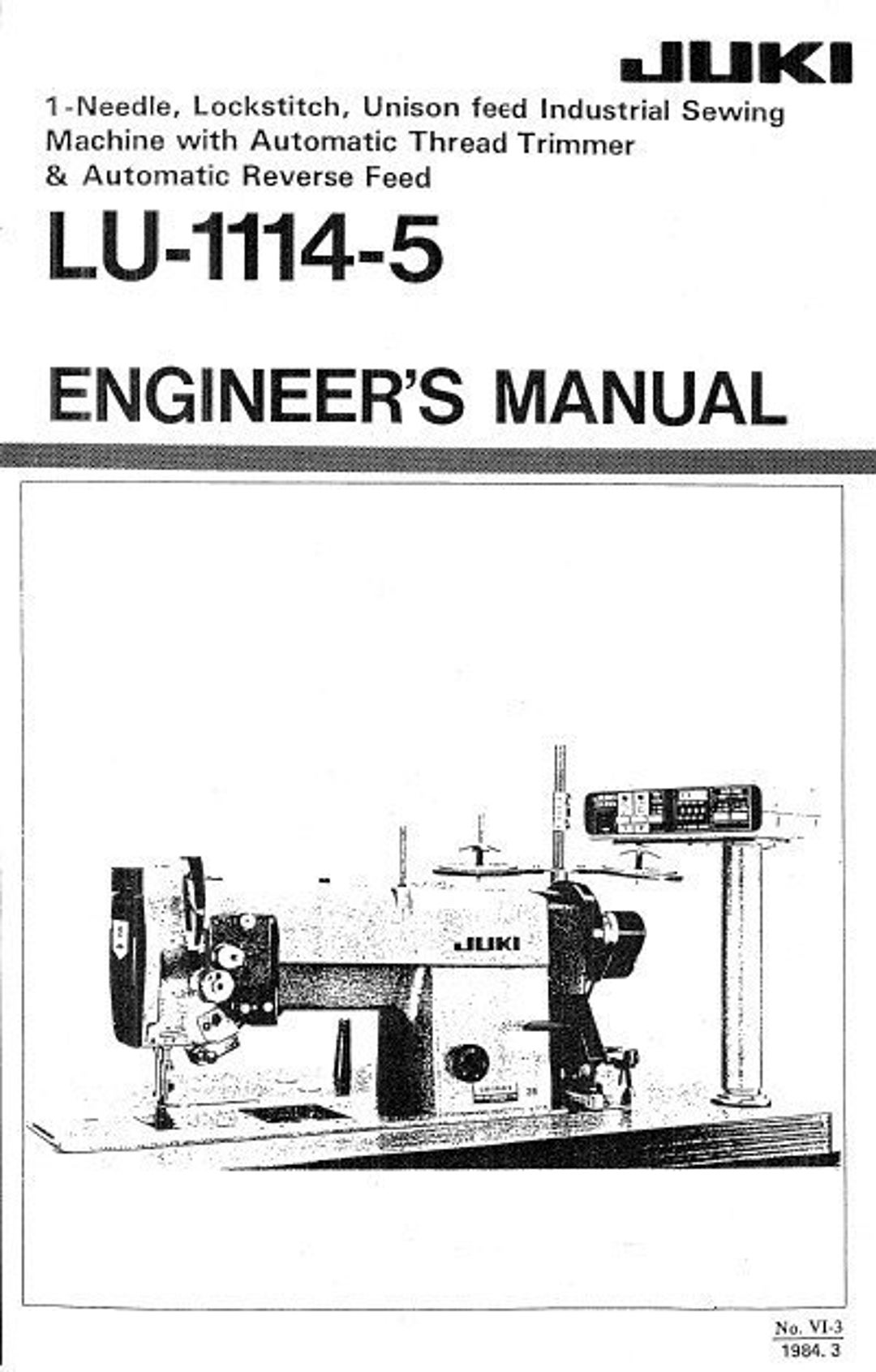 JUKI Lu-1114-5 Engineers Manual Sewing Machine in English (PDF Download ...