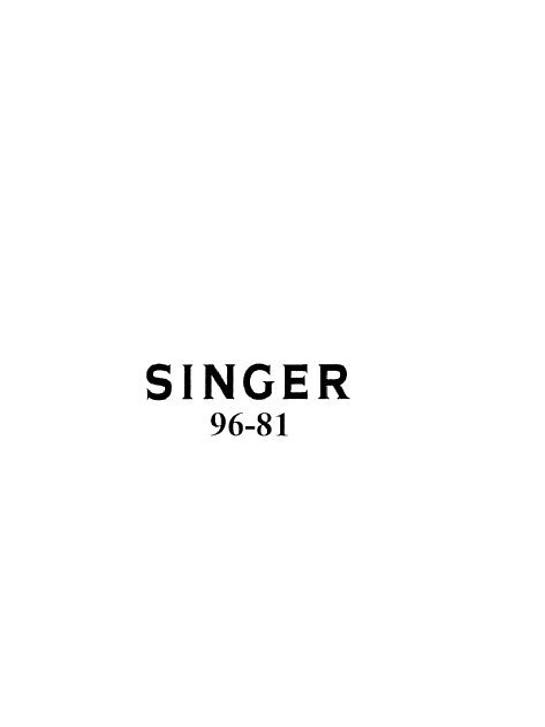SINGER 96-81 Instructions Sewing Machine in English. MORE MANUALS ...
