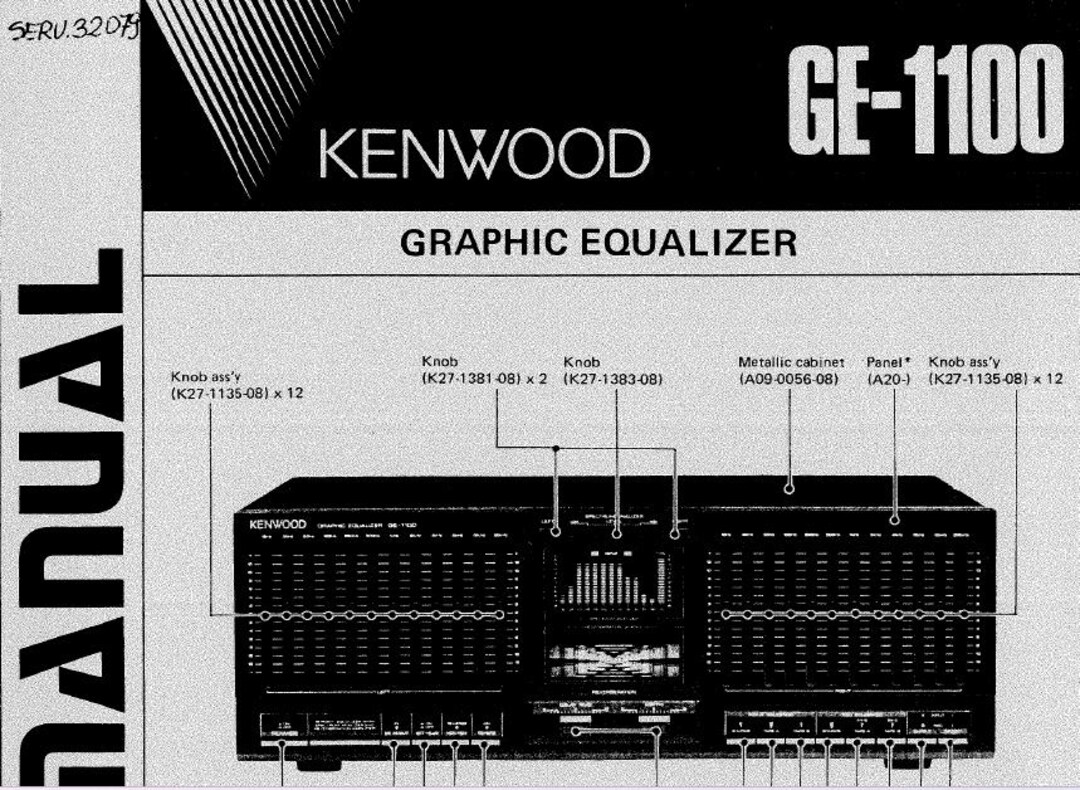 KENWOOD GE-1100 Service Manual Graphic Equalizer English Pdf Downoad - Etsy