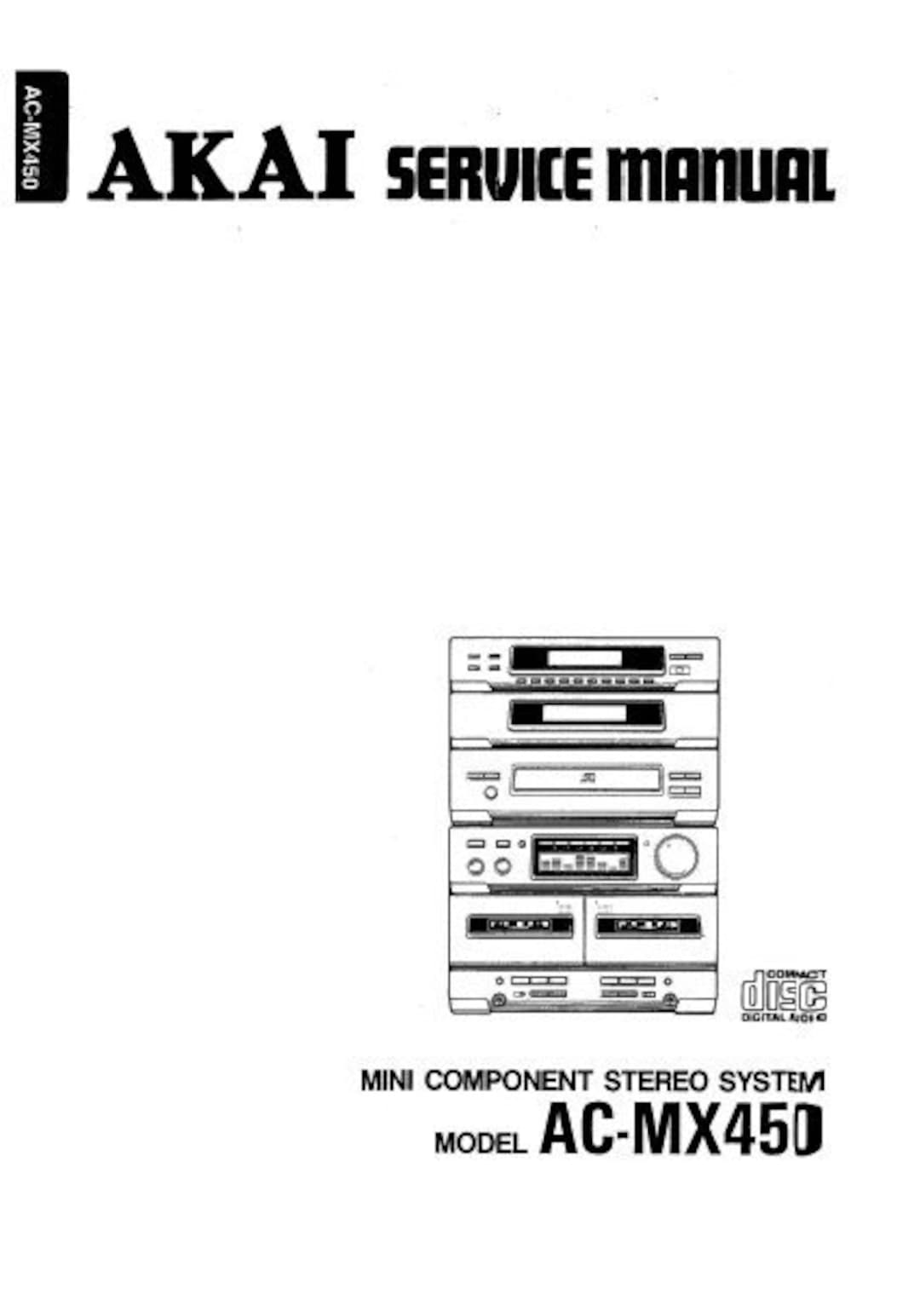 AKAI AC-MX450 Stereo System Service Manual: Block & Wiring Diagrams - Etsy