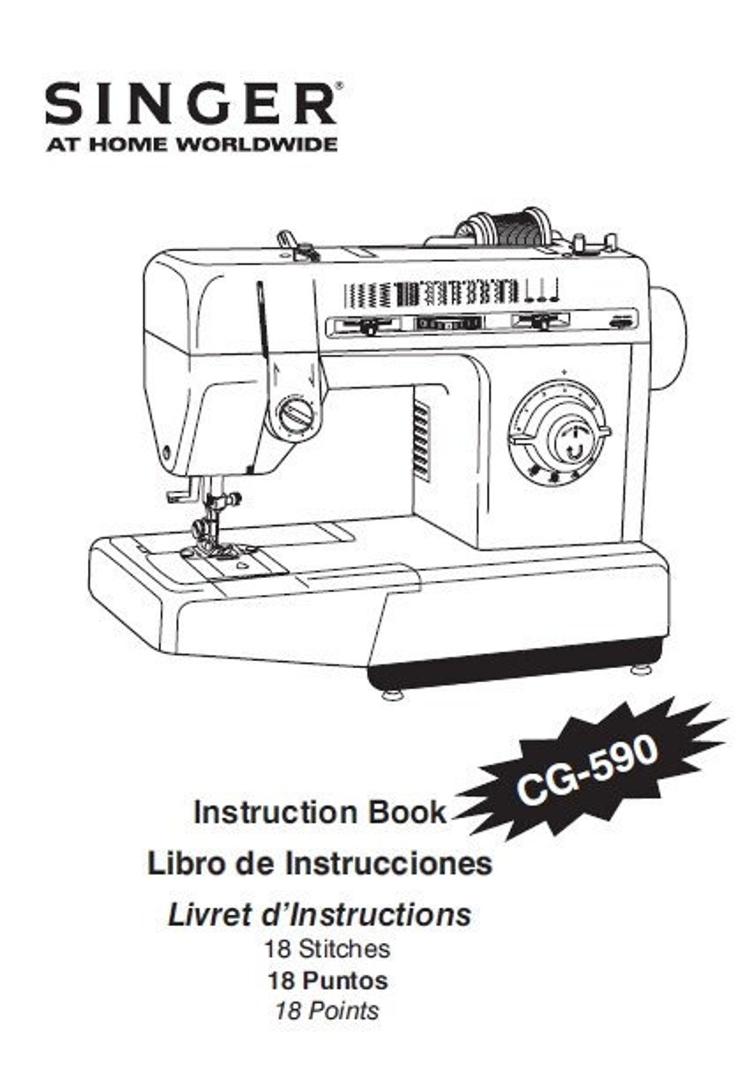 SINGER CG-590 Instruction Book Libro De Instrucciones Livret D ...