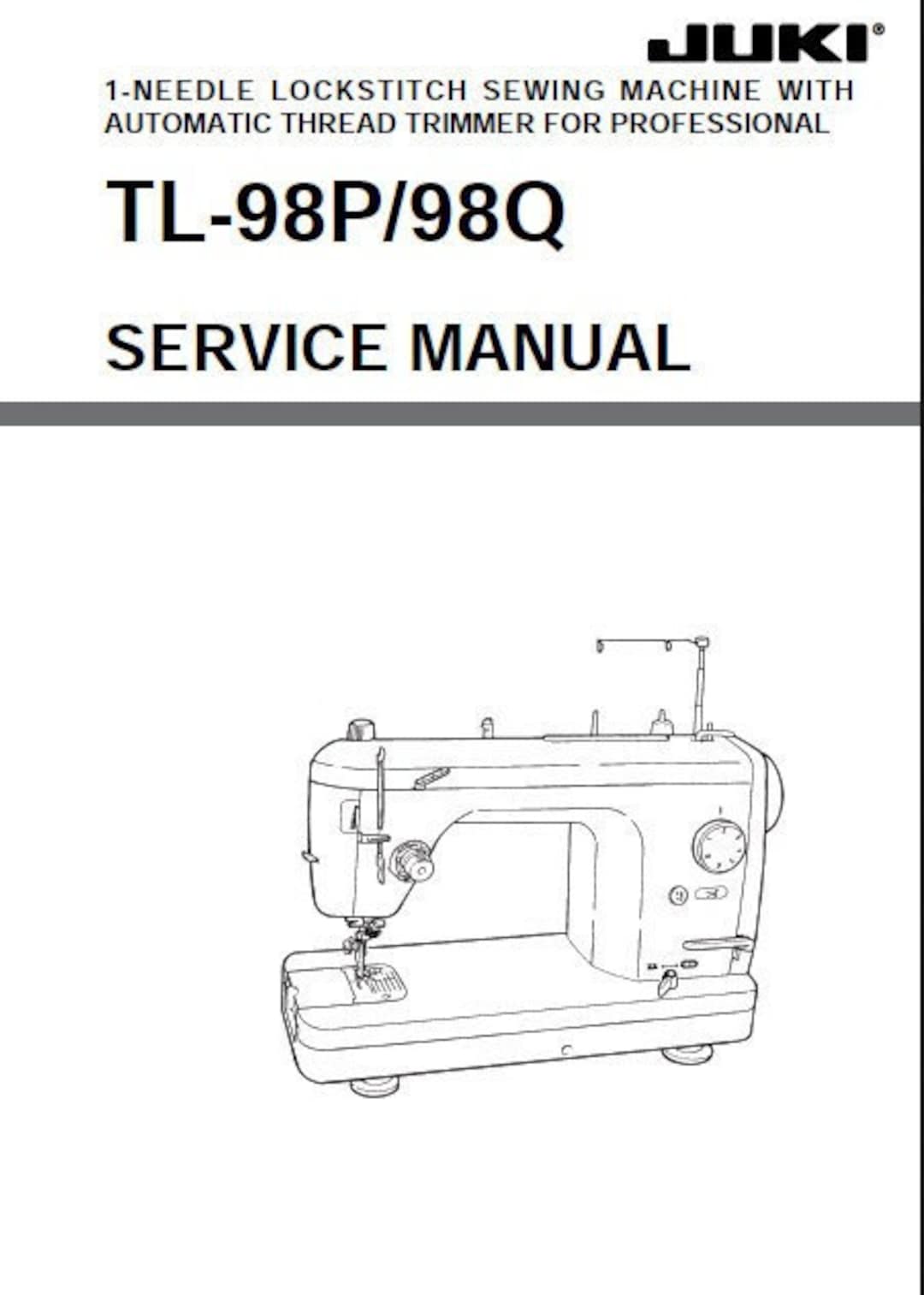 JUKI TL-98P TL-98Q Service Manual Sewing Machine 30 Pages English (pdf ...