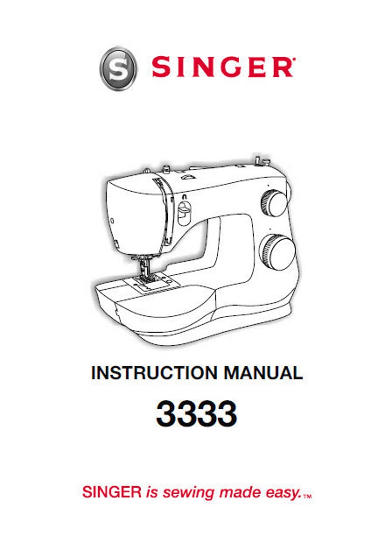 SINGER 3333 Instruction Manual Sewing Machine in English Espanol Et ...