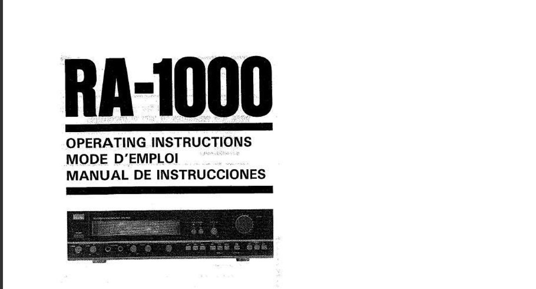 SANSUI RA-1000 Reverberation Amplifier Operating Instructions Manual - Etsy
