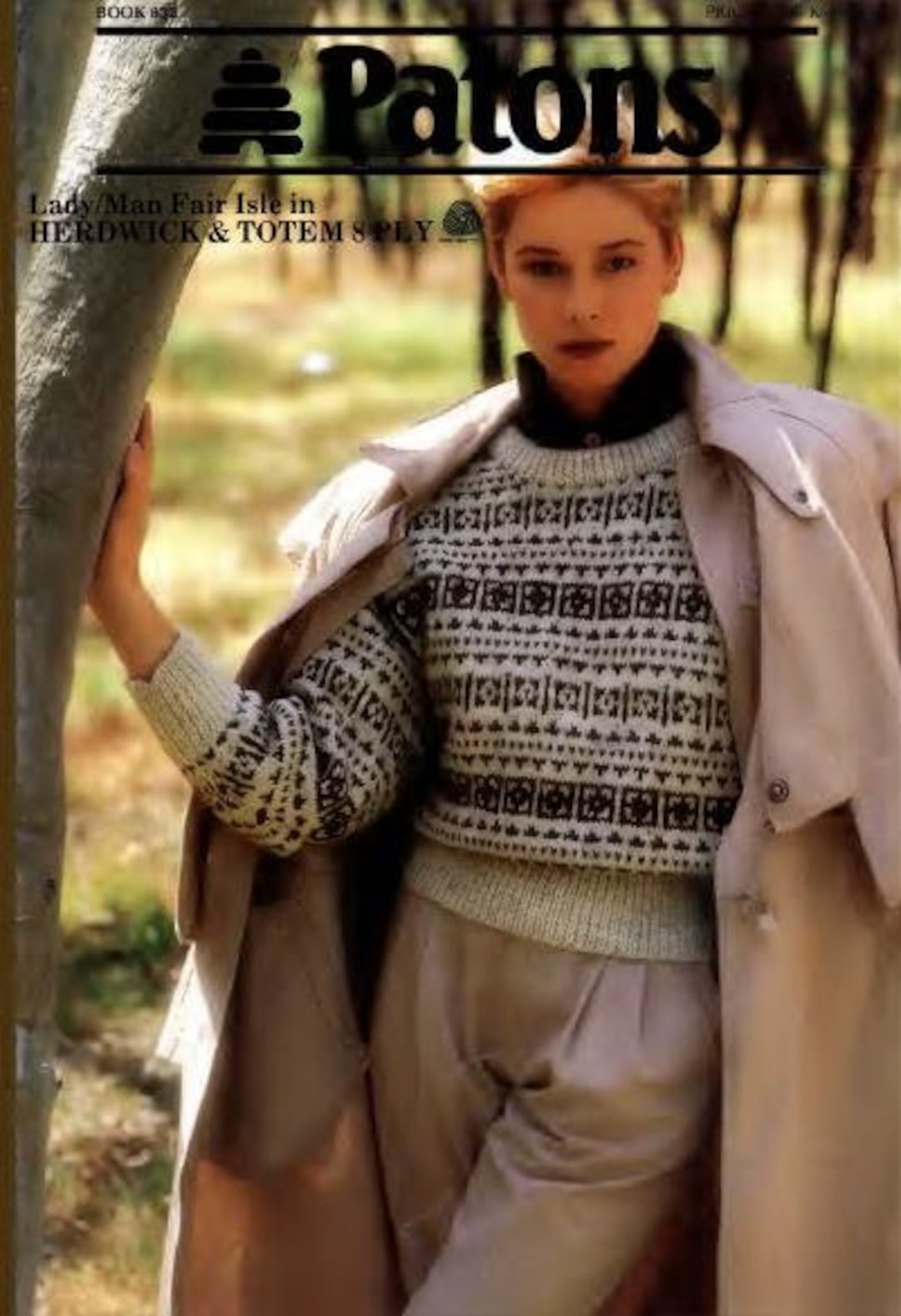 PATONS 832 Knitting Book Lady/man Fair Isle in Herdwick and Totem 8 Ply ...