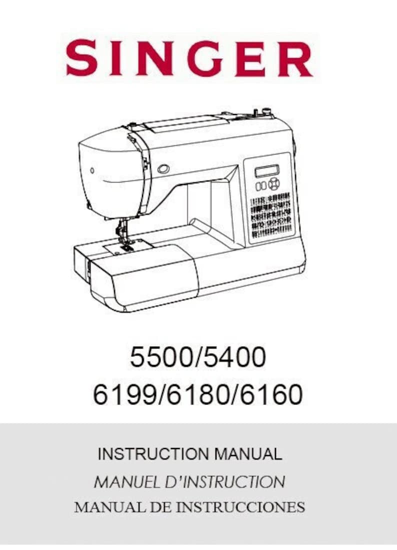 SINGER 5400 5500 6160 6180 6199 Instruction Manual Sewing Machines in ...