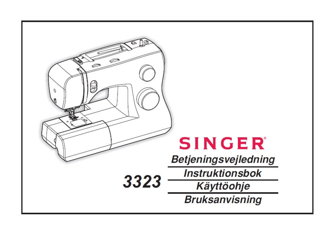 Singer 3323 Talent Sewing Machine Manual Denmark Sweden Finland Norway ...