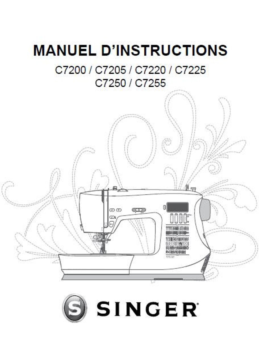 Singer C7200 Series Sewing Machine Instruction Manual (french) - Etsy