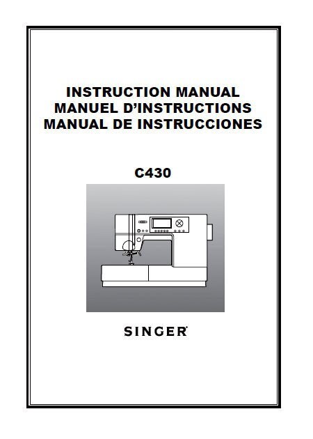 SINGER C430 Instruction Manual Sewing Machine in English Francais Et ...