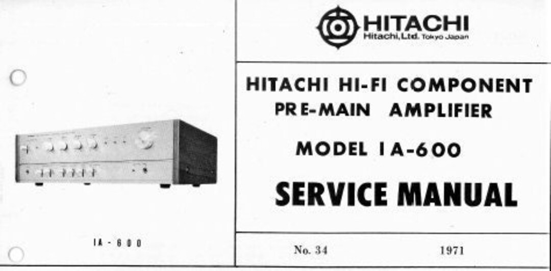 HITACHI Ia-600 Service Manual Pre Main Amplifier in English. MORE ...