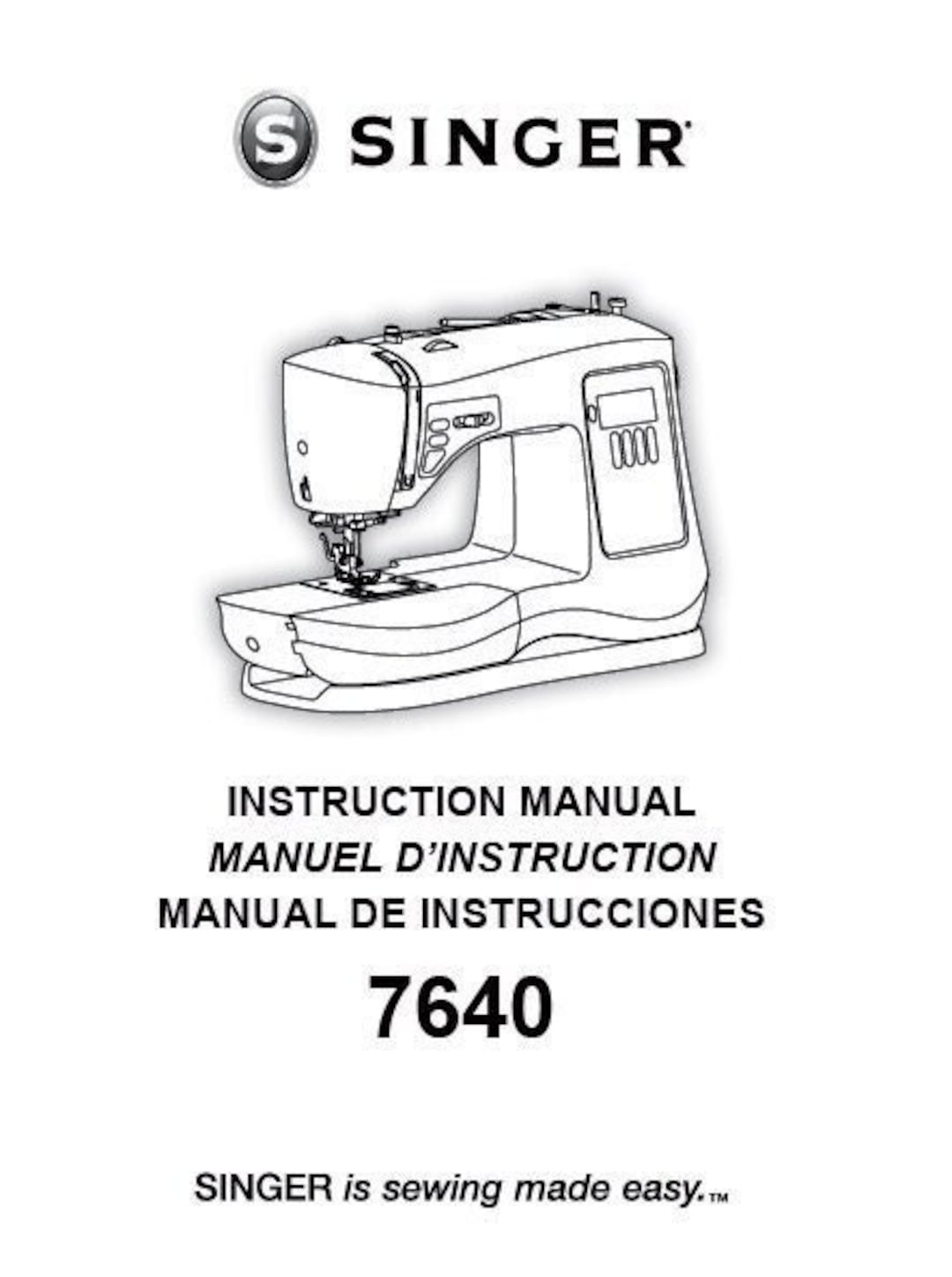 SINGER 7640 Instruction Manual Sewing Machine in English - Etsy