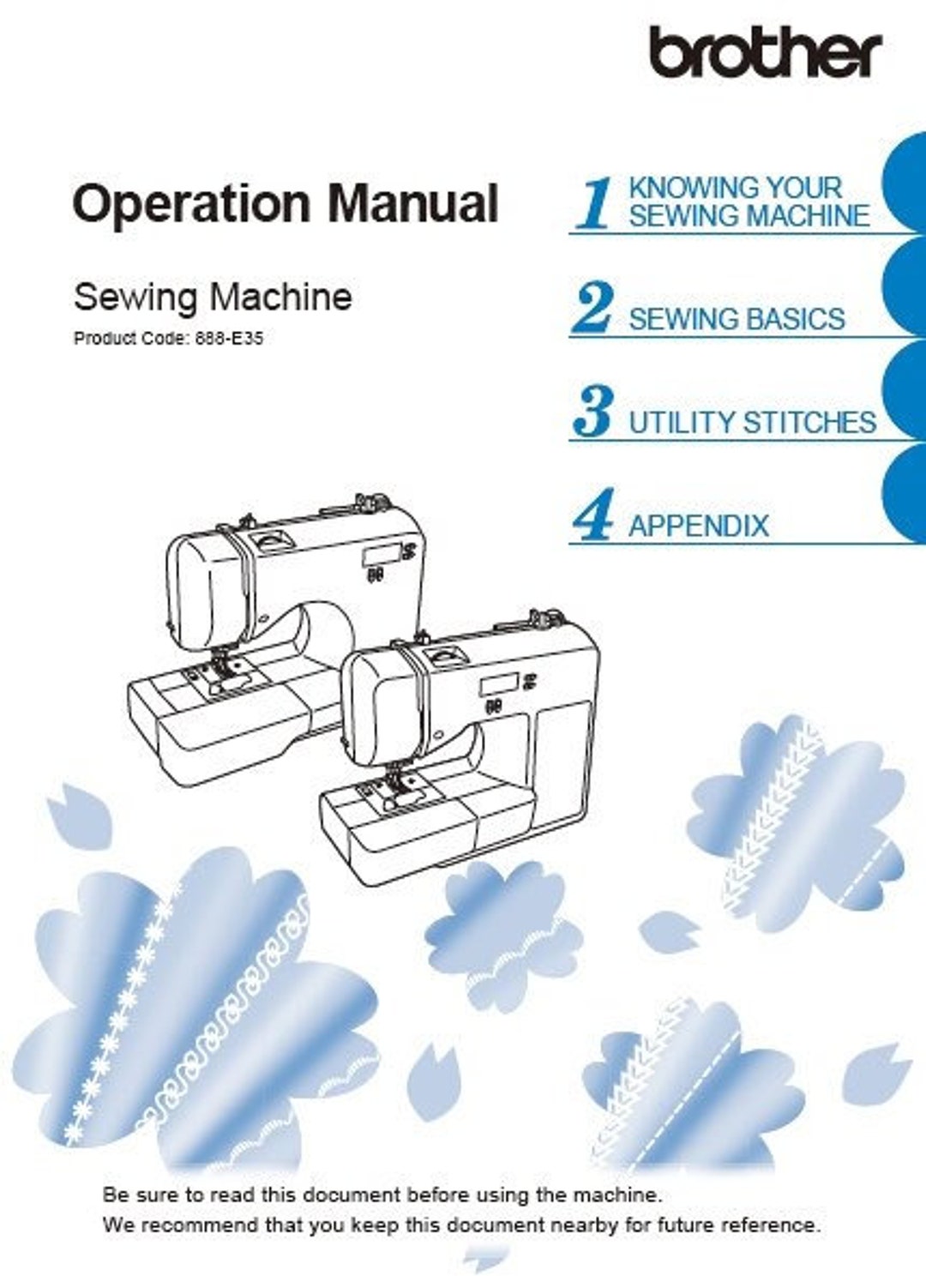Brother CS7205 Sewing Machine Operation Manual 76 Pages English PDF ...