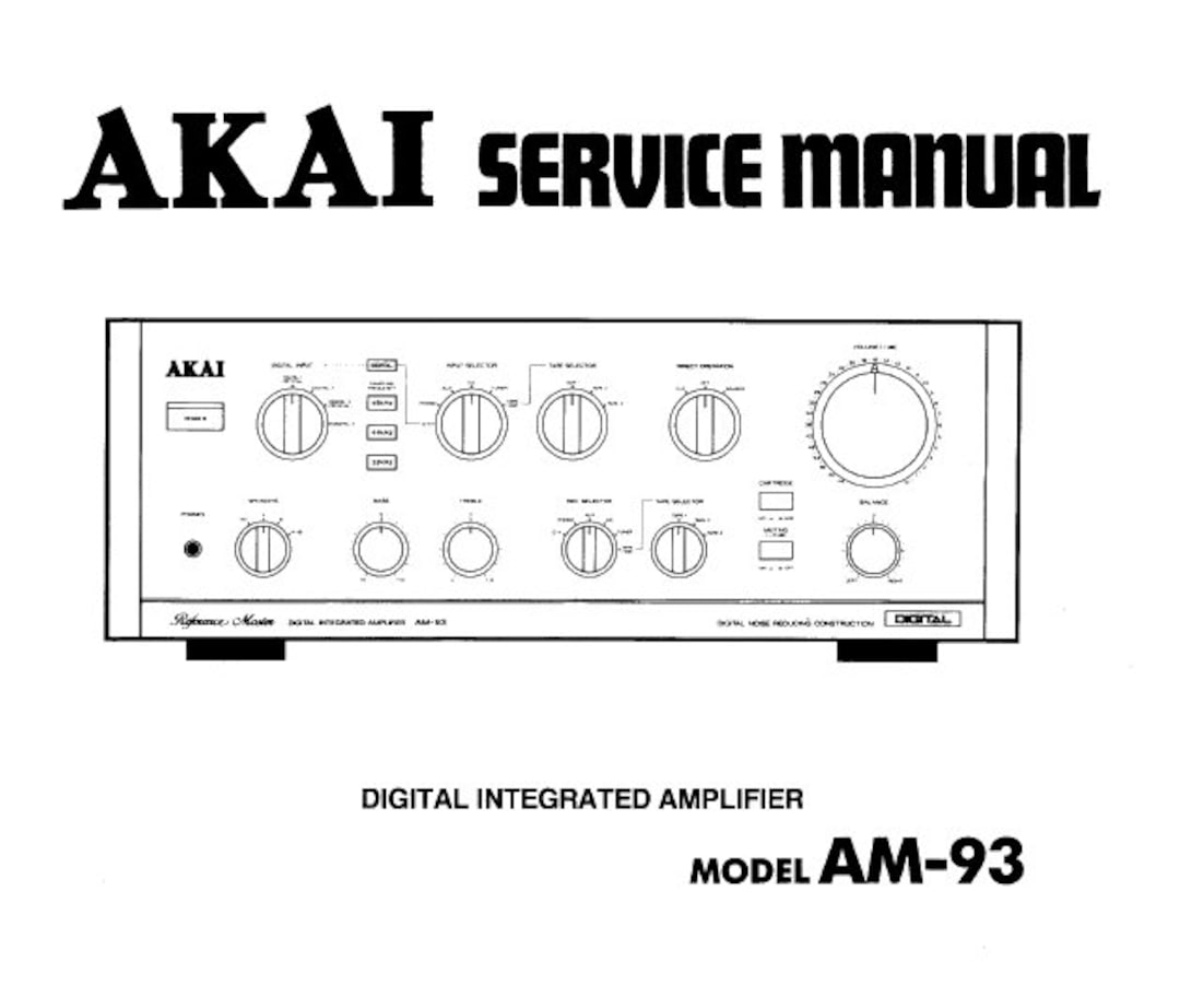 AKAI Am-93 Service Manual Digital Integrated Amplifier in English. MORE ...