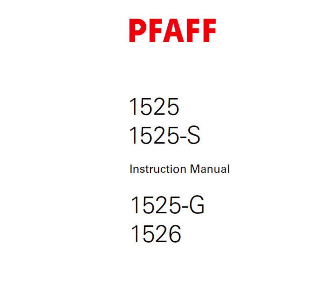 PFAFF 1525/1526 Sewing Machine Instruction Manual (english, 50 Pages ...
