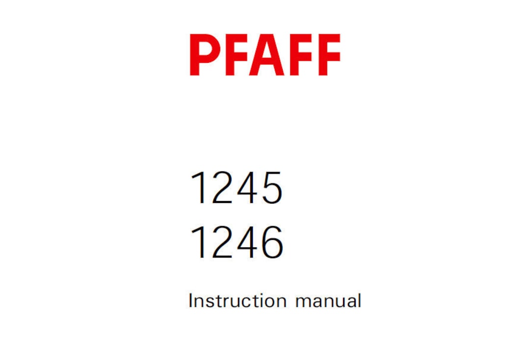 PFAFF 1245 1246 Service Manual 10-97 Sewing Machine 78 Pages English - Etsy