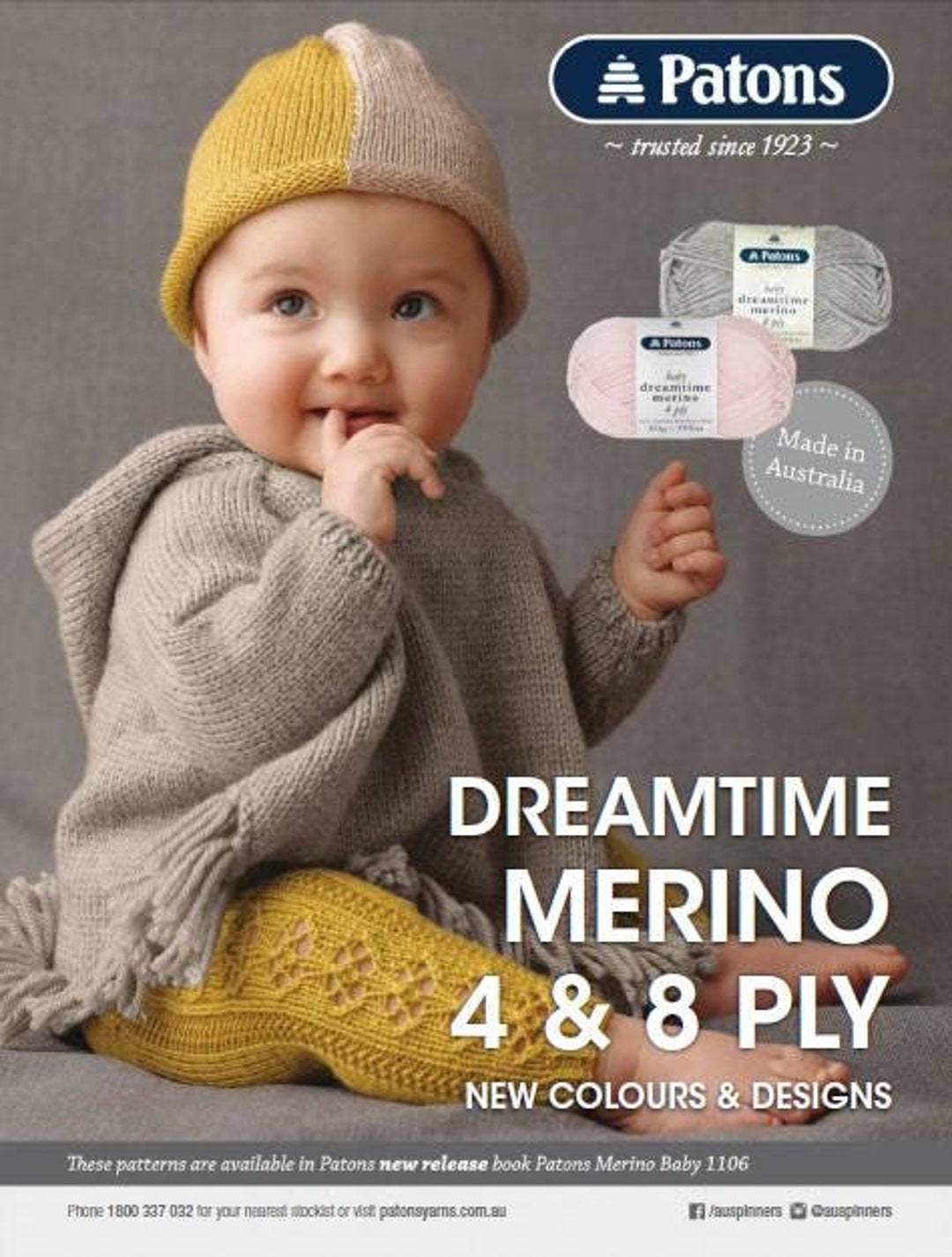 PATONS Dreamtime in Merino 4 and 8 Ply Knitting Book Knitting Patterns ...