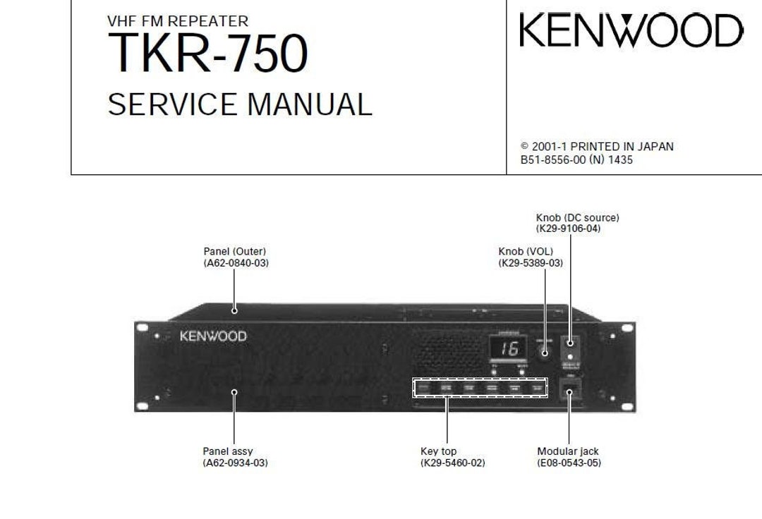 KENWOOD Tkr-750 Service Manual Vhf Fm Repeater Inc Schematics 69 Pages in English. Pdf Download ...