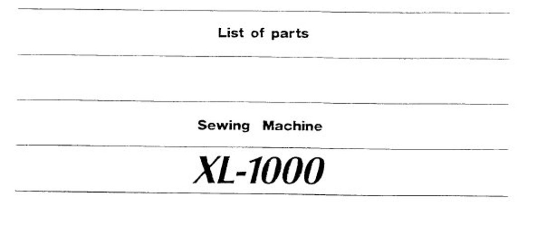 SINGER XL-1000 List of Parts Sewing Machine in ENGLISH - Etsy