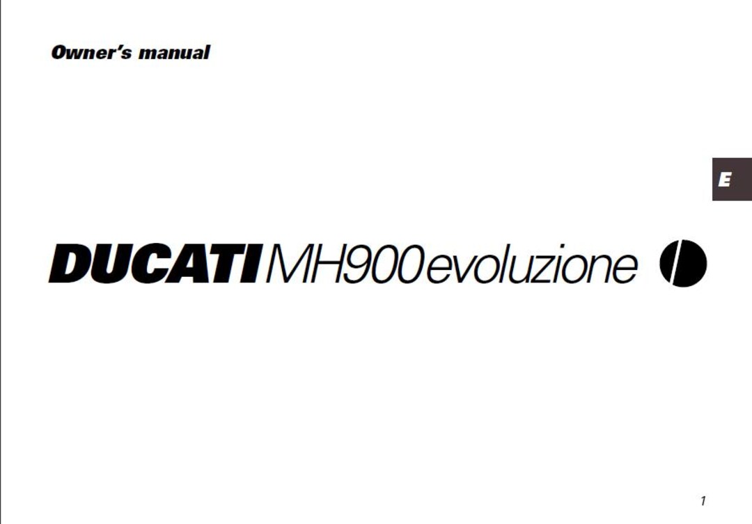 Ducati MH900 Evoluzione Motorcycle Owners Manual (PDF Download) - Etsy