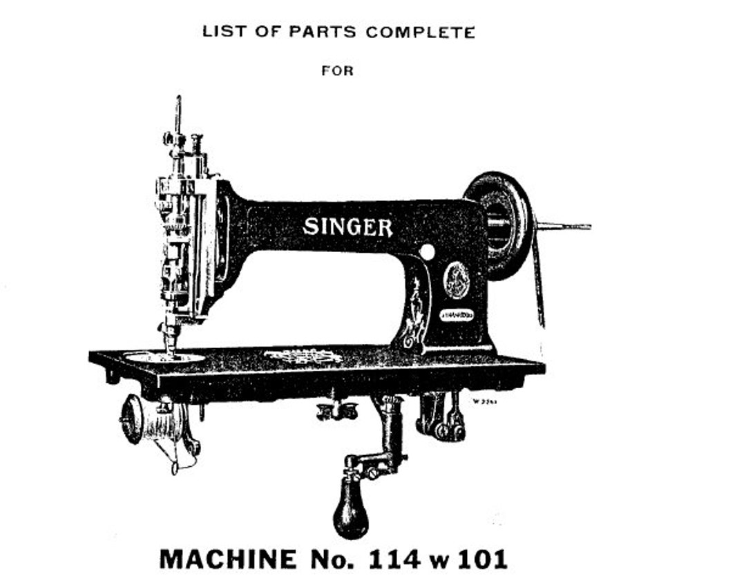 Singer 114W101 Sewing Machine Parts List (PDF Download) - Etsy